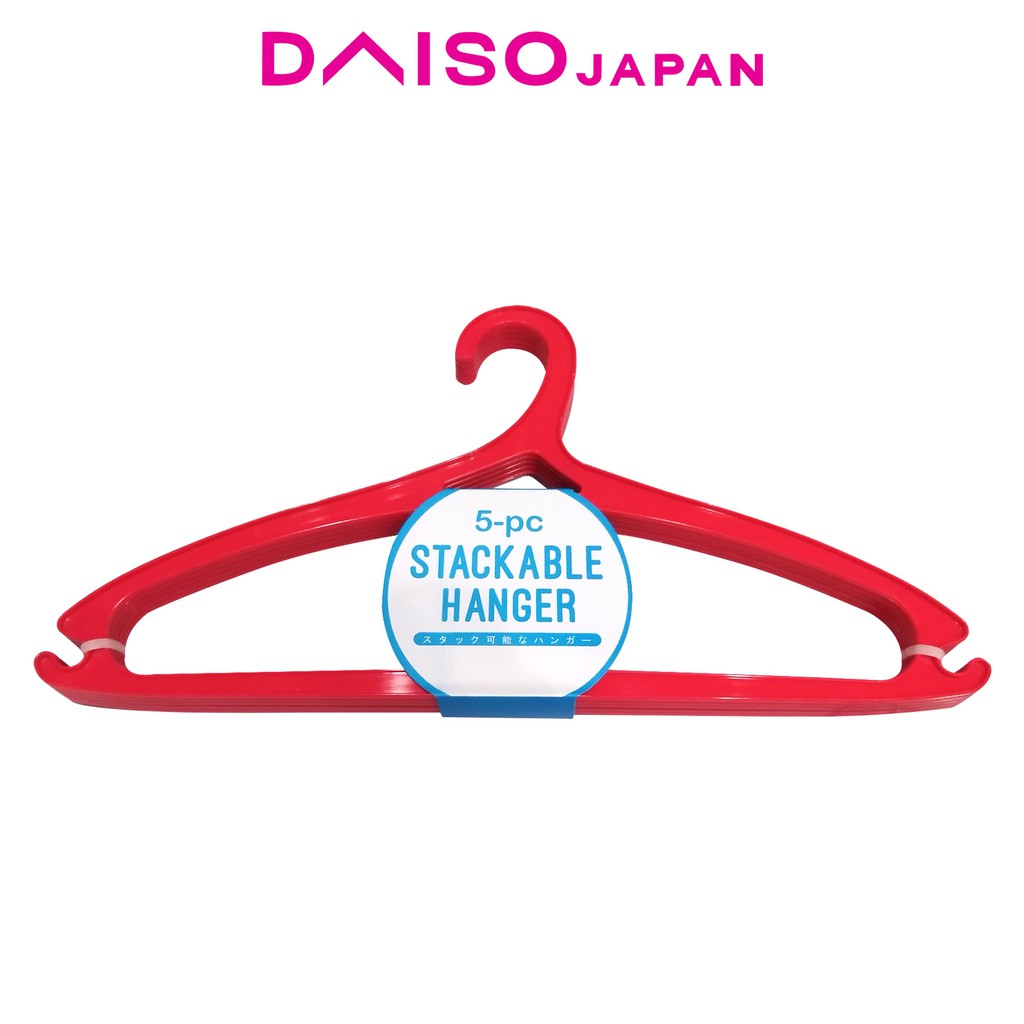 Daiso Red Stackable Hanger 5 pcs | Shopee Philippines