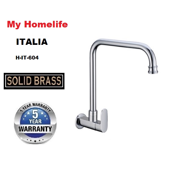 ITALIA H-IT-604 WALL-MOUNTED KITCHEN SINK TAP COLD TAP / SOLID BRASS ...