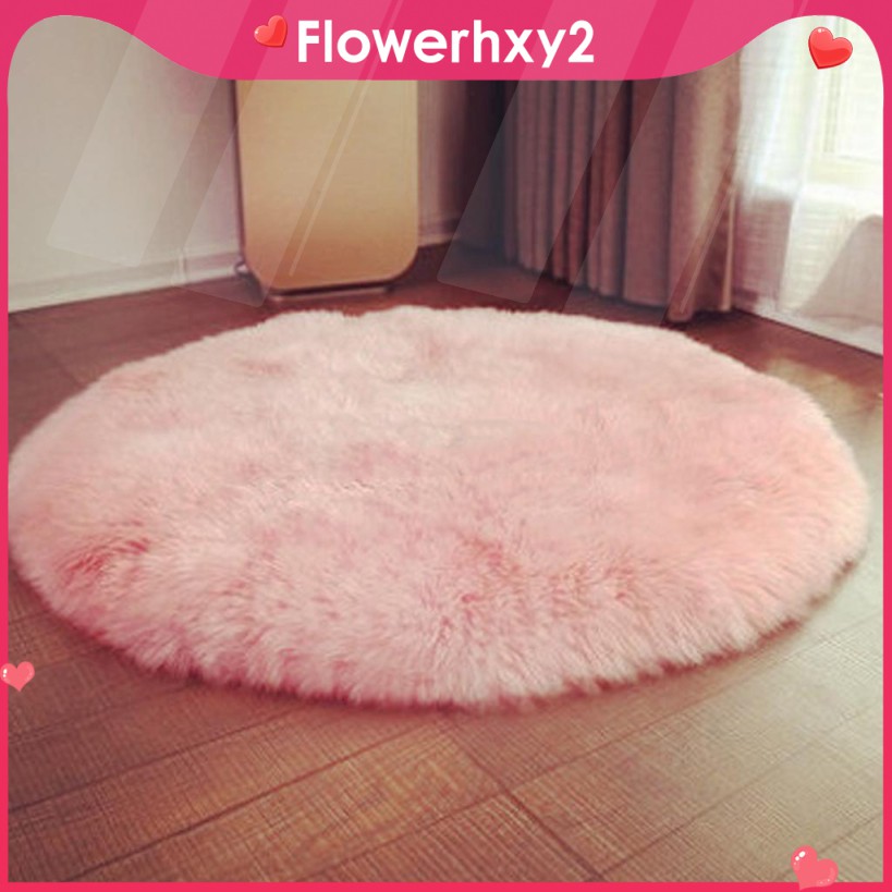 Round 30cm Hairy Carpet Faux Mat Plain Area Rug White | Shopee Philippines