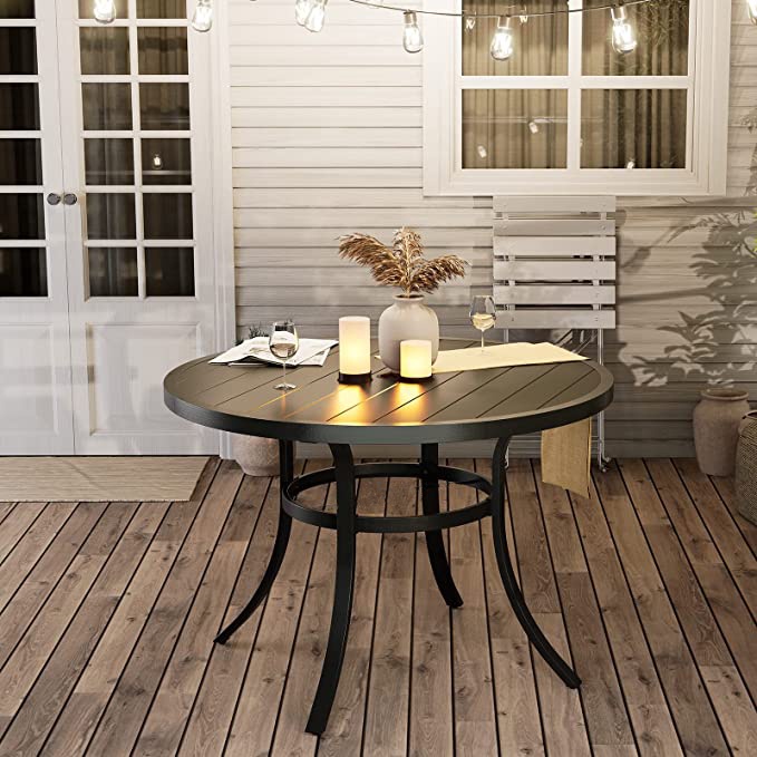 KRUZO GRAND VILLA Aluminum Patio Outdoor Furniture with Umbrella Hole ...