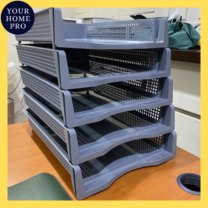 Long & Short Bond Paper Holder Office Desk File Document Organizer Tray ...