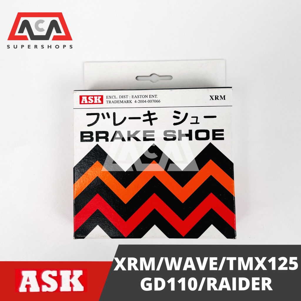 ASK Brake Shoe for WAVE 100/ XRM/ RAIDER/ SMASH/ RUSI | Shopee Philippines