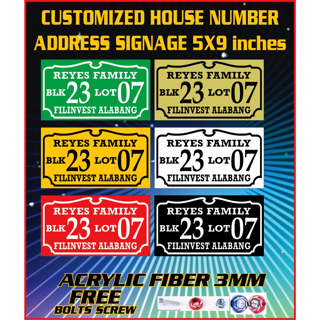 Customized House Number Plate Signage | Shopee Philippines
