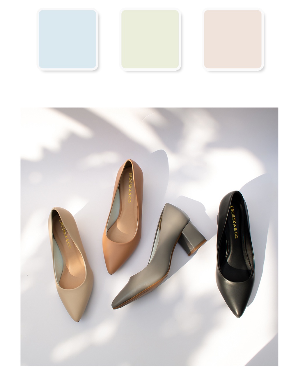 [BABY FORM UP 1 SIZE] - Erosska pointed toe high heels, basic style ...