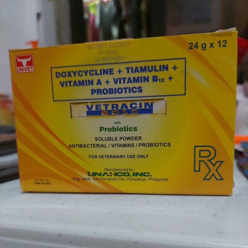 VETRACIN GOLD 24G×12 SOLUBLE POWDER ANTIBACTERIAL VITAMINS | Shopee ...