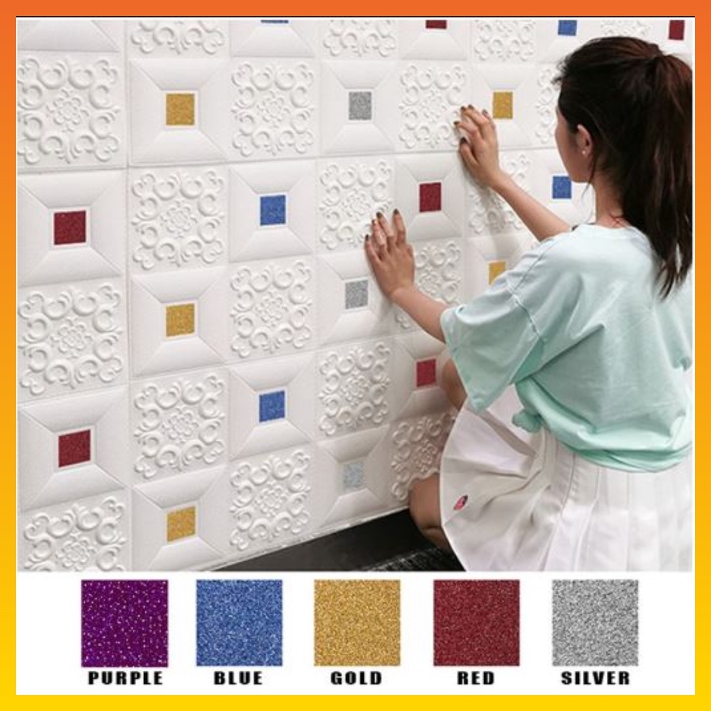 3d Wallpaper Modern Foam Batik Size 70 X 70cm Wallpaper Foam Embossed ...