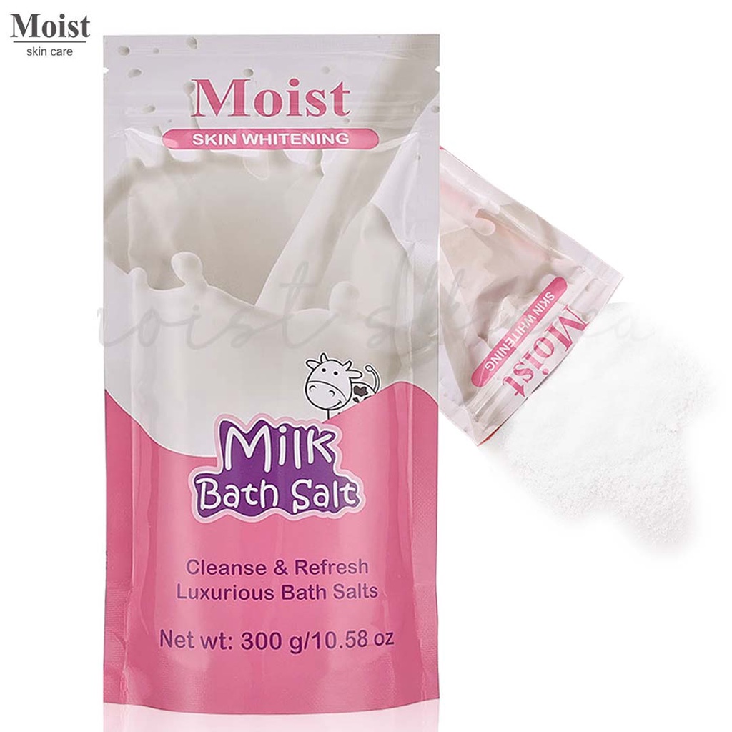 Moist Skin Spa Milk Whitening Salt 300g Scrub Bath Cocoa Butter Cleanse ...