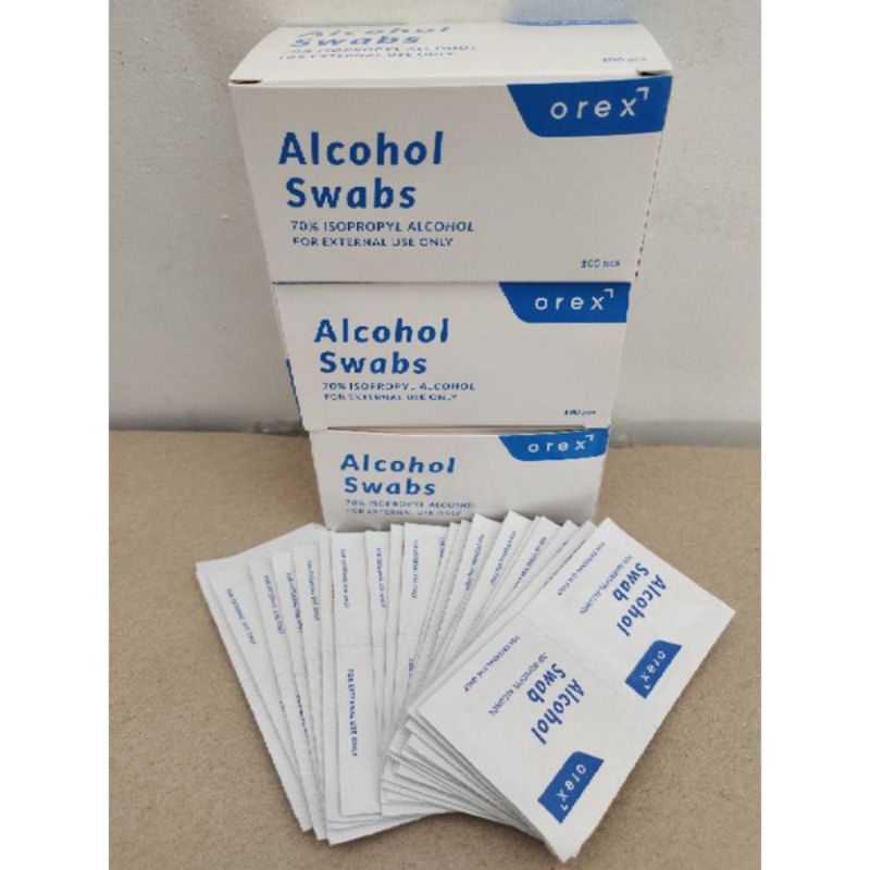 Orex Alcohol Swab/Alcohol Pads (100pcs/Box) | Shopee Philippines