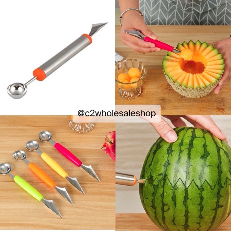 Kitchen Double-headed fruit carving fruit opener / fruit digging spoon ...