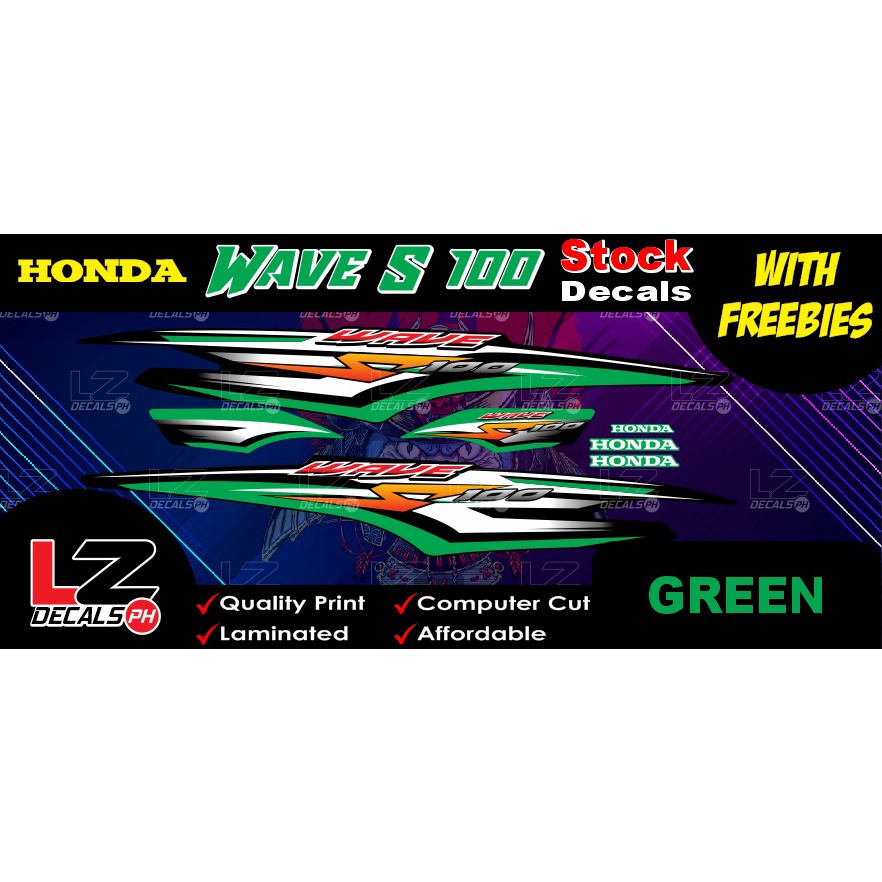 Honda Wave S 100 Stock Decals / Stickers with Freebies | Shopee Philippines