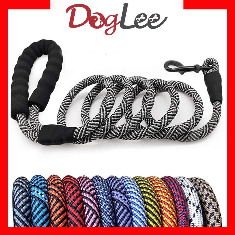 Strong Dog Leash Rope for big dogs Comfortable Padded Handle Reflective ...