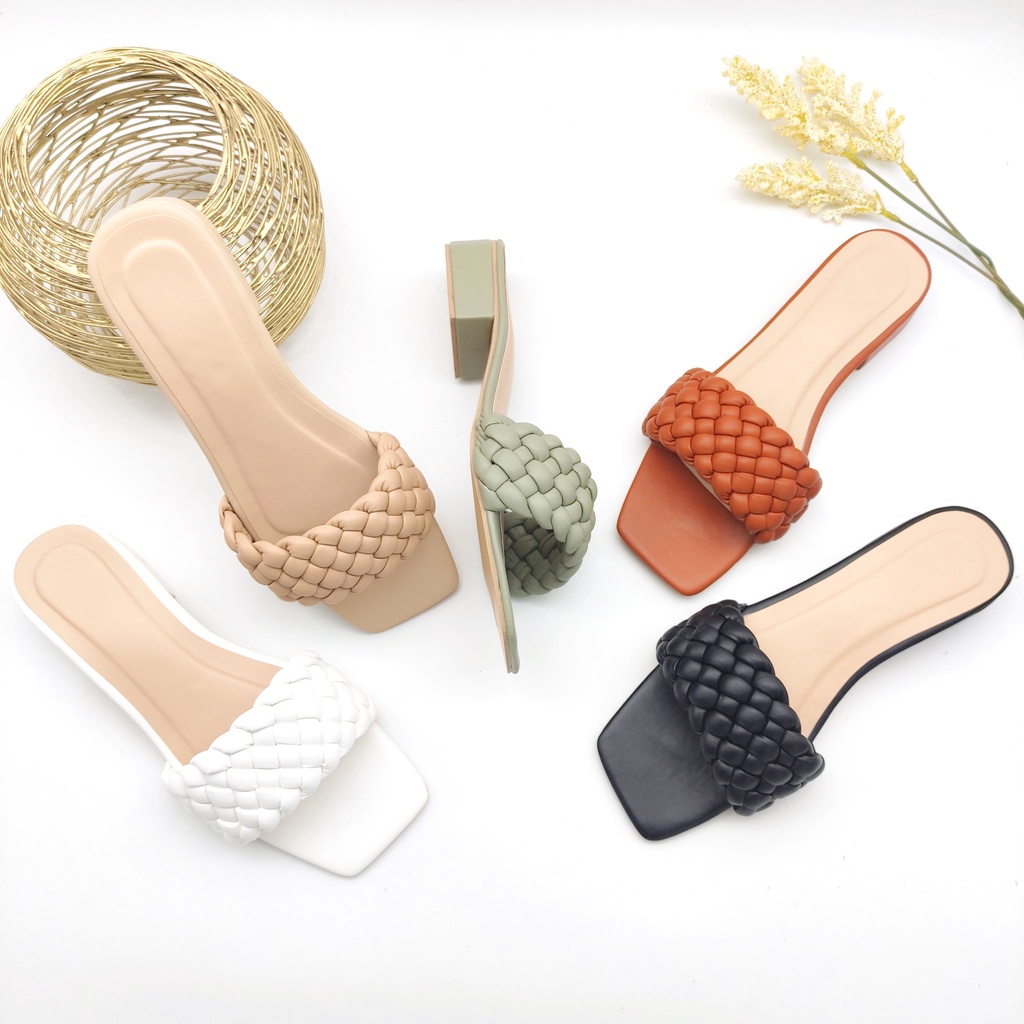 R&A754 1-Inch Square Toe with Wide Braided & Padded Toe Strap in Block ...