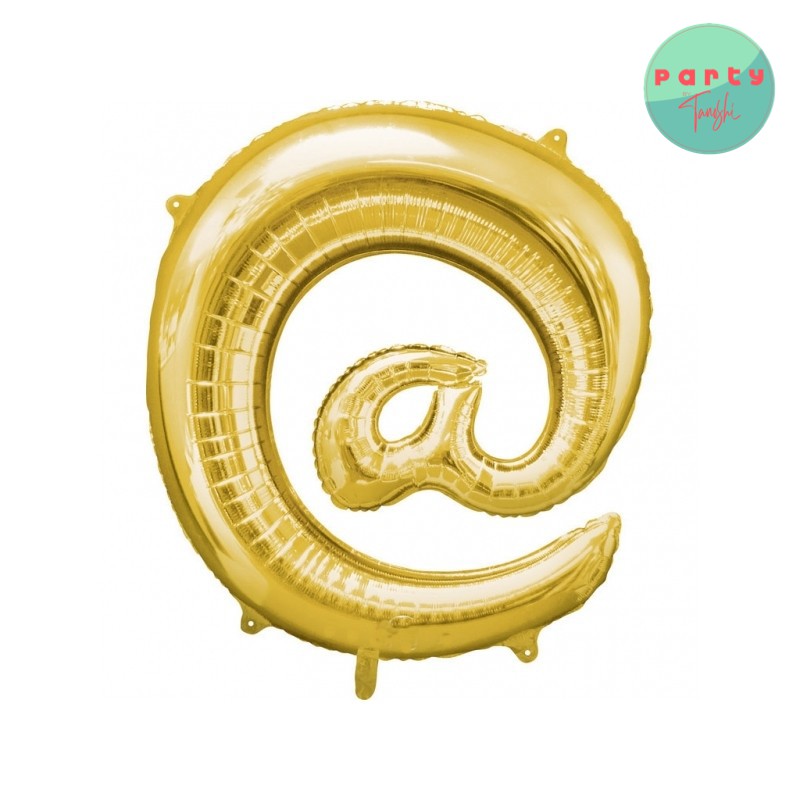Tanoshi Gold Foil Balloon - @ Symbol / Sign - 16 Inches | Shopee ...