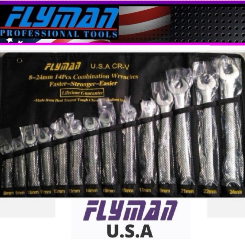 14 PCs Flyman Original Combination wrench set good quality | Shopee ...