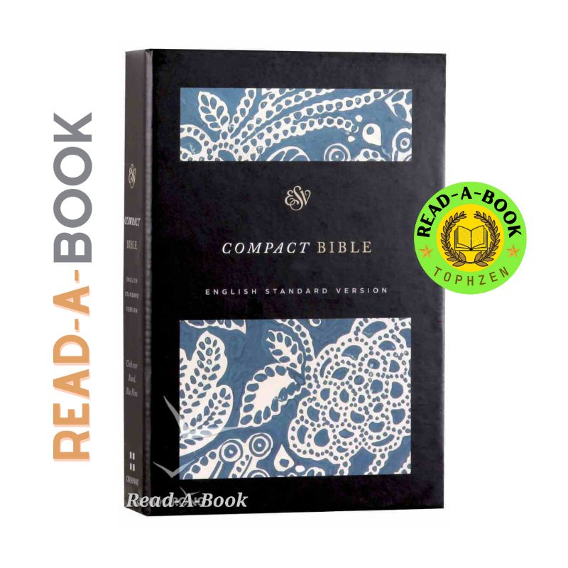 (Slightly Old Stock) ESV COMPACT Bible, Blue Flora, Cloth Over Board ...