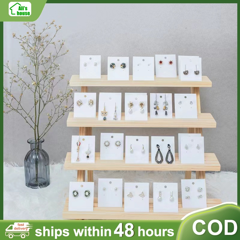 Nordic multi-layer wooden jewelry rack hand-made display rack multi ...