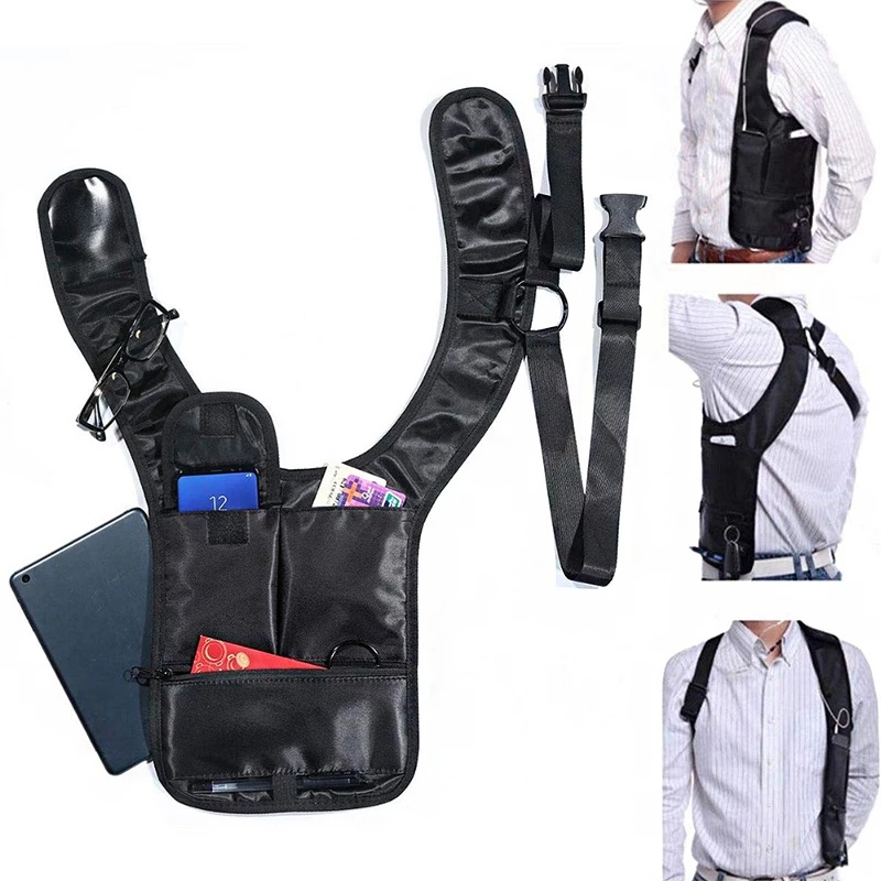 Waterproof Black Underarm Shoulder Tactical Bag Men's Shoulder bag anti ...