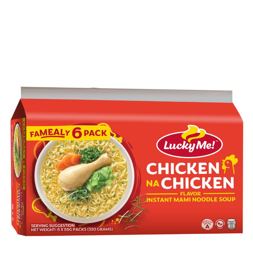 Lucky Me! Instant Noodle Soup Chicken na Chicken Multipack 55g x 6 pack | Shopee Philippines