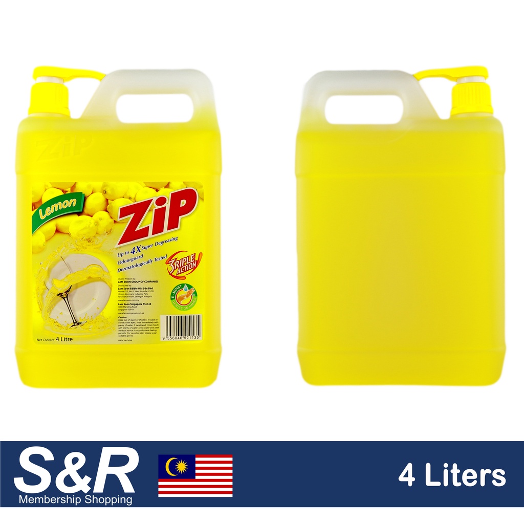 Zip Lemon Dishwashing Liquid 4L | Shopee Philippines