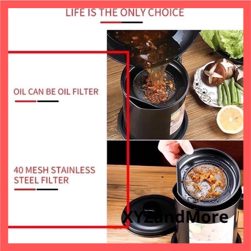 Cooking Oil Storage Grease Keeper Oil Pot Container Leak-proof Fried ...