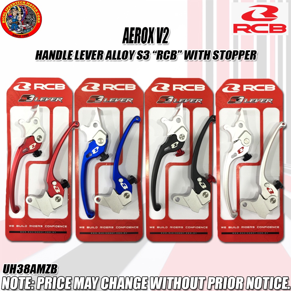 AEROX V2 HANDLE LEVER LEFT/RIGHT S3 "RCB" WITH STOPPER (UH38AMZB ...