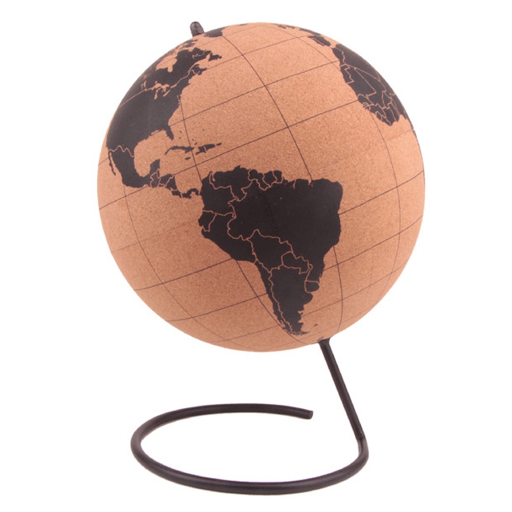Cork Wood Rotating Globe Maps Home Office Decoration World Map ...