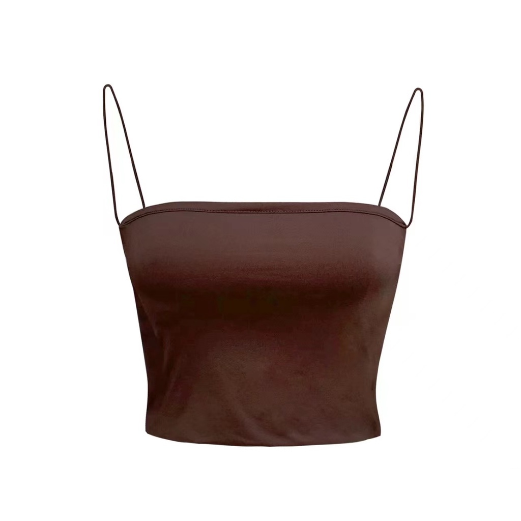 Angelcity String sando Crop Top Rib Knit Tank Tops Tube | Shopee ...