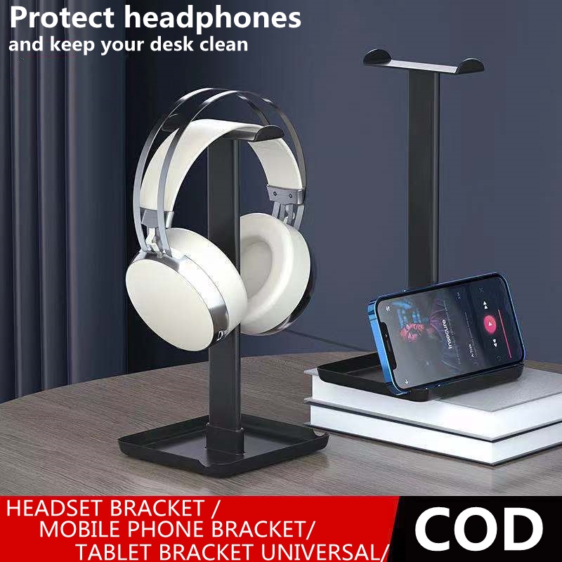 Headset stand headphone stand headphone holder with phone stand storage ...