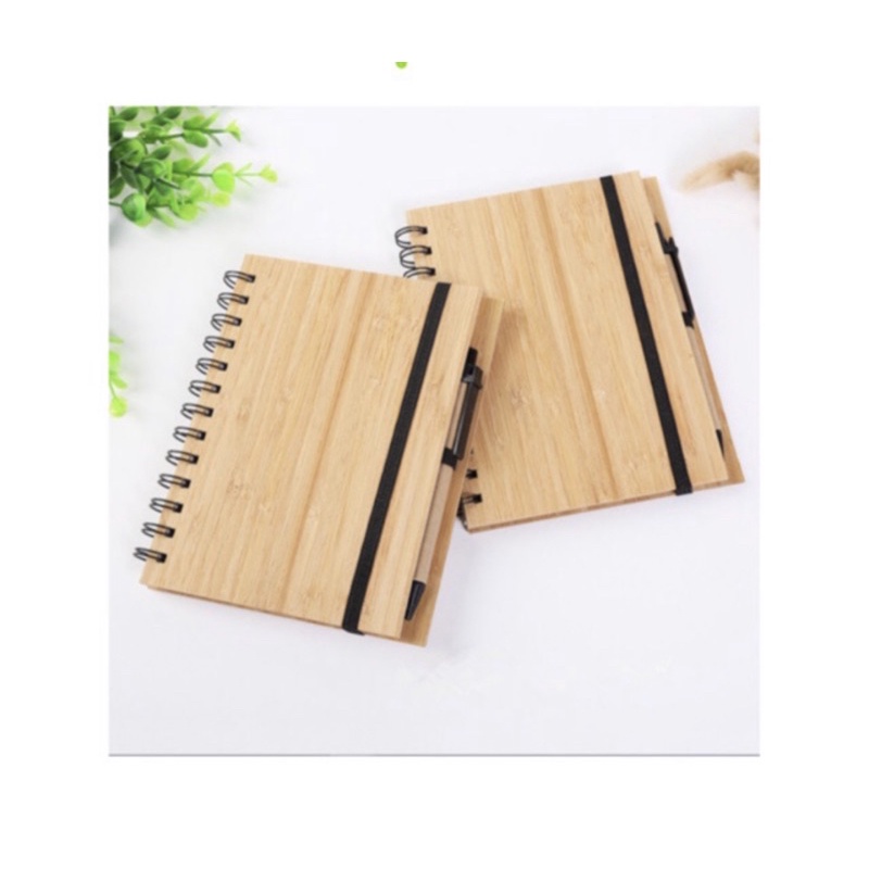 Bamboo Design Notebook Notepad with Pen | Shopee Philippines