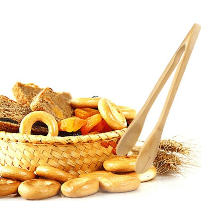 Wooden FoodSalad Toast Tongs Cake Pastry Tea Clamp Clip Kitchen Tool ...