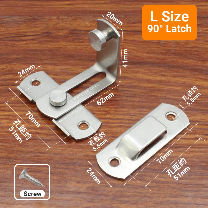 Stainless Steel 90 Degree Flip Door Latch Bolt, Right Angle Buckle Gate ...