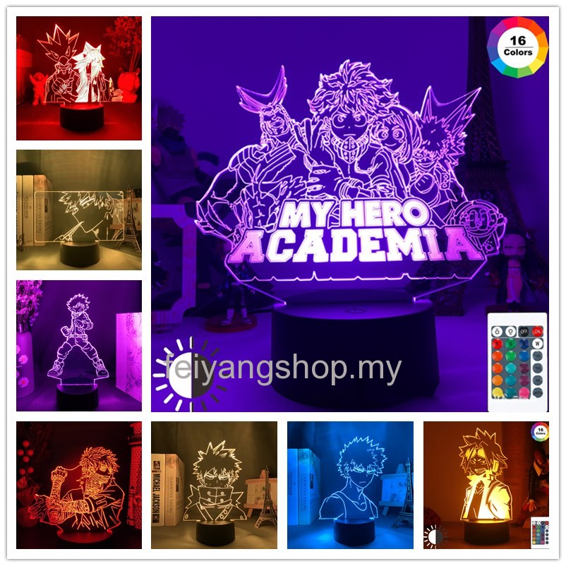3D LED Night Lamp Bakugo My Hero Academia for Room Decor Birthday Gift ...