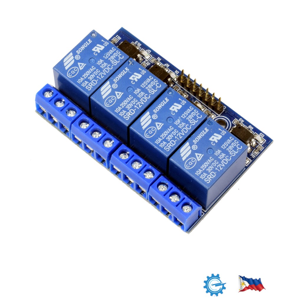 4ch 12V Relay Module Optocoupler Input | Shopee Philippines