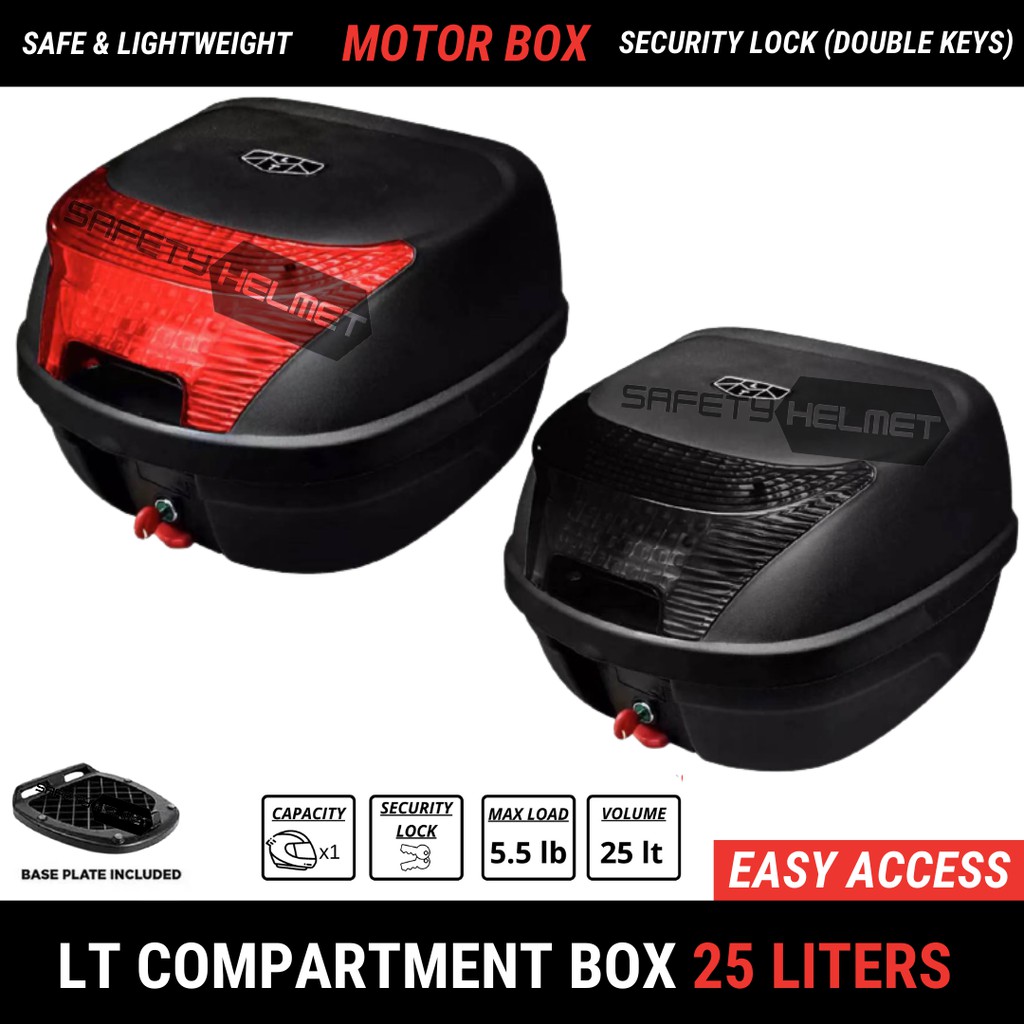 RXR LT Motorcycle Compartment Universal Box 25 Liters | Shopee Philippines
