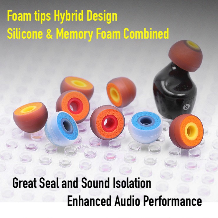 Hybrid Design Foam Tips Memory Foam Silicone Combined Improve Sound ...