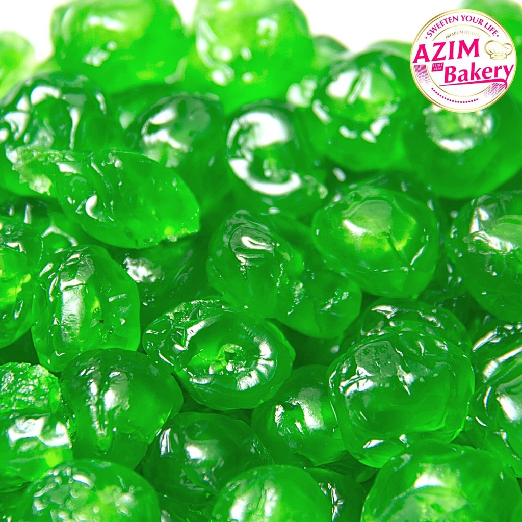 Green Glace Cherry 100g 250g 500g Ceri Hijau (Halal) by Azim Bakery ...