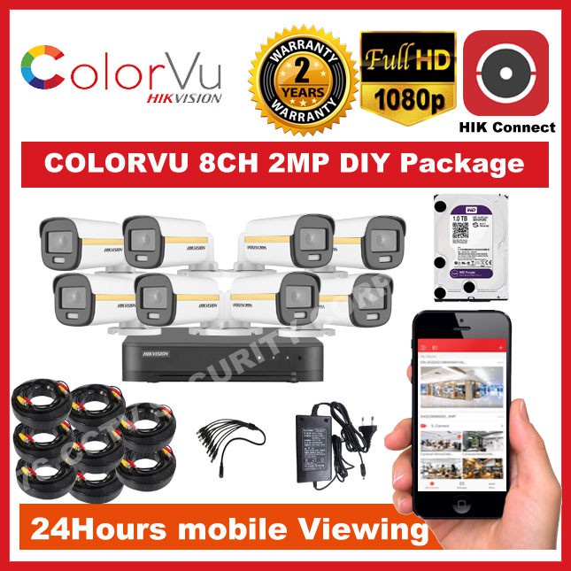 COD Hikvision COLORVU 8CH 2MP CCTV Package DIY Kit 1080P with Mobile ... COD Hikvision COLORVU 8CH 2MP CCTV Package DIY Kit 1080P with Mobile ...