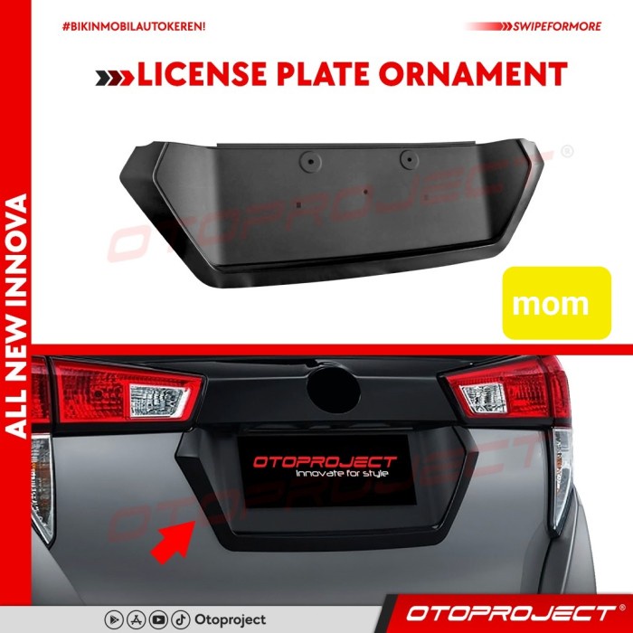 List of Otoproject All New Innova Reborn Rear Number Plate Ornaments ...