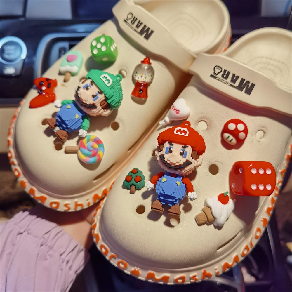 Cartoon Game Console Croc Jibbits Set Mario Mushroom Shoe Charms Ice ...
