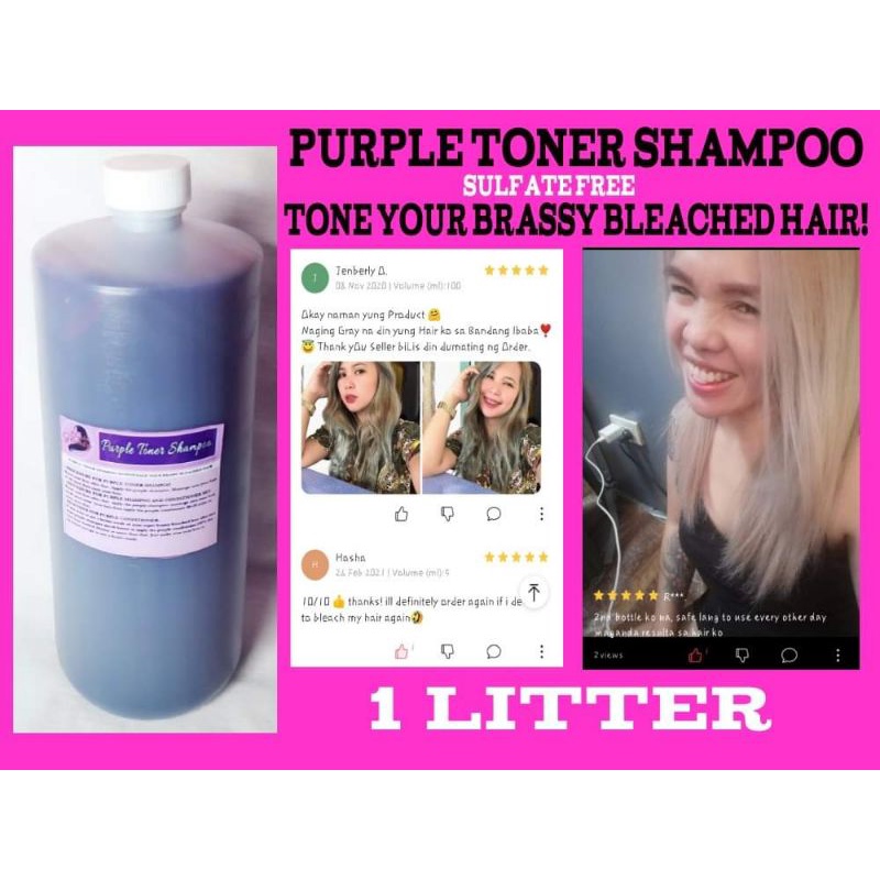 PURPLE SHAMPOO TONER 1 LITER (SULFATE FREE)ANTI-BRASSY! | Shopee ...
