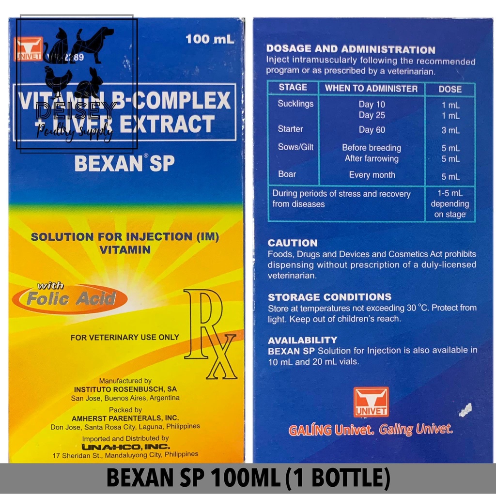 Univet Bexan SP Vitamin B-Complex + Liver Extraxt (10ml/20ml/100ml ...