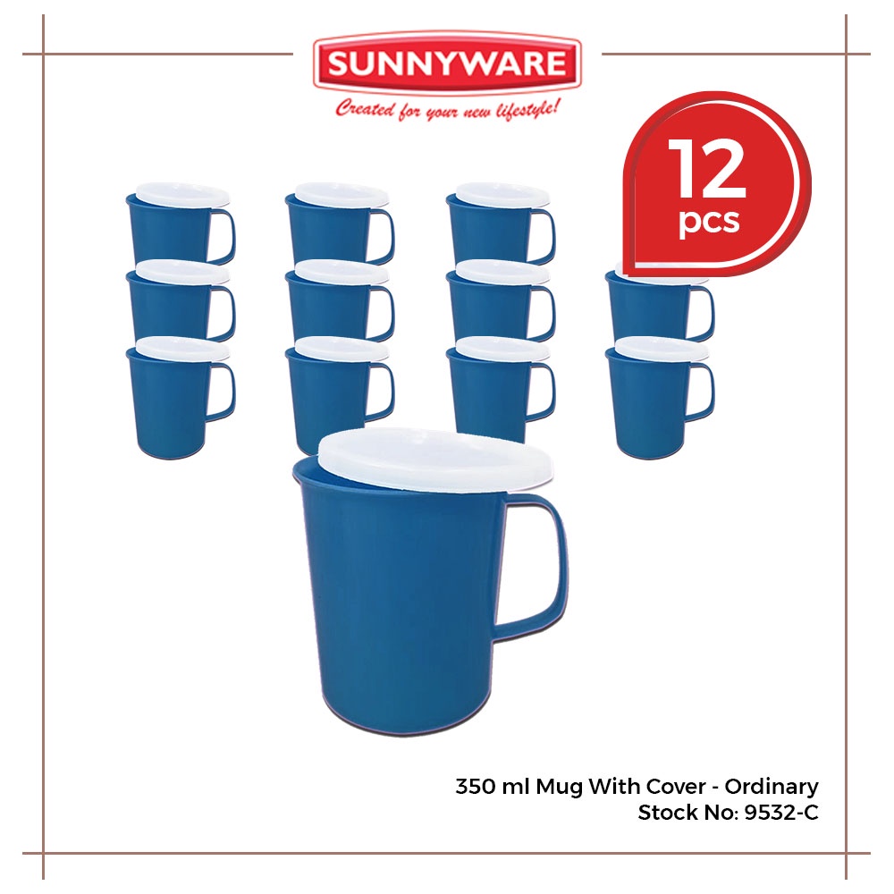 12pcs 350ml Mug with Cover - Deluxe and Ordinary [Sunnyware 9532-C ...