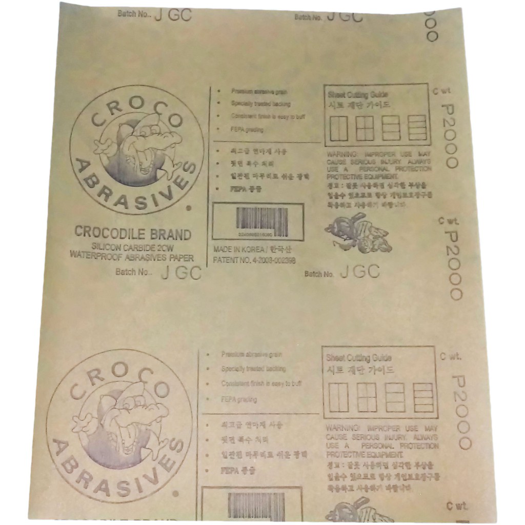 CROCODILE SAND PAPER NO. 2000 ( TINGI 1 PIECE ...