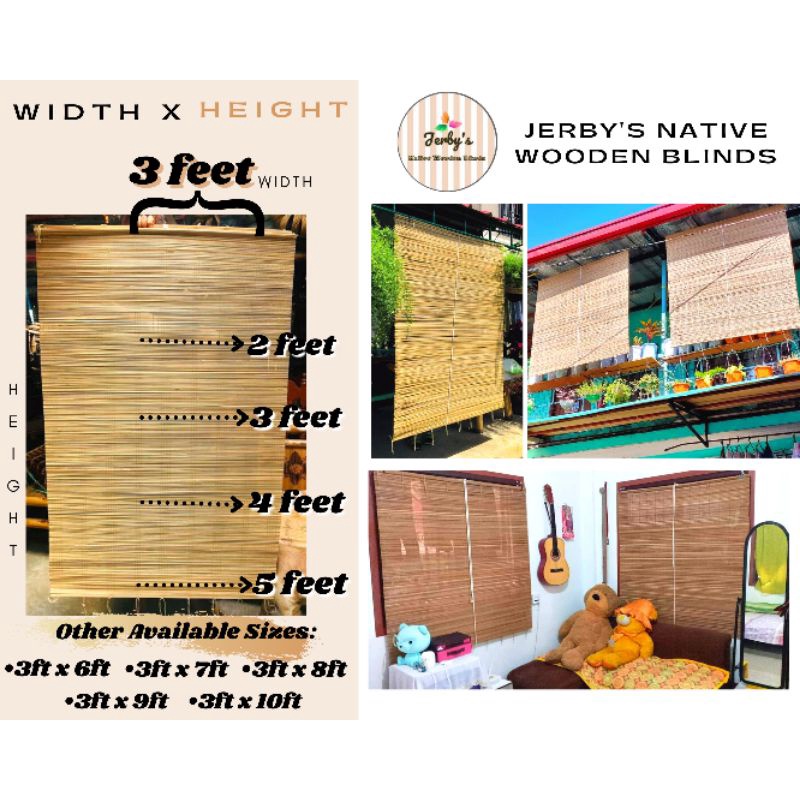 3ft x 6ft Roll-up Buri blinds (WxH) | Shopee Philippines