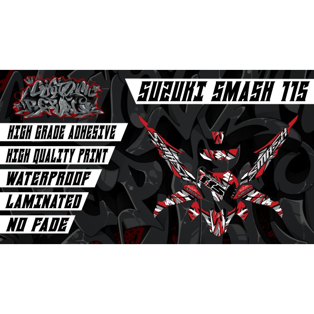 Suzuki Smash 115 Abstract Decals Set (Red) | Shopee Philippines