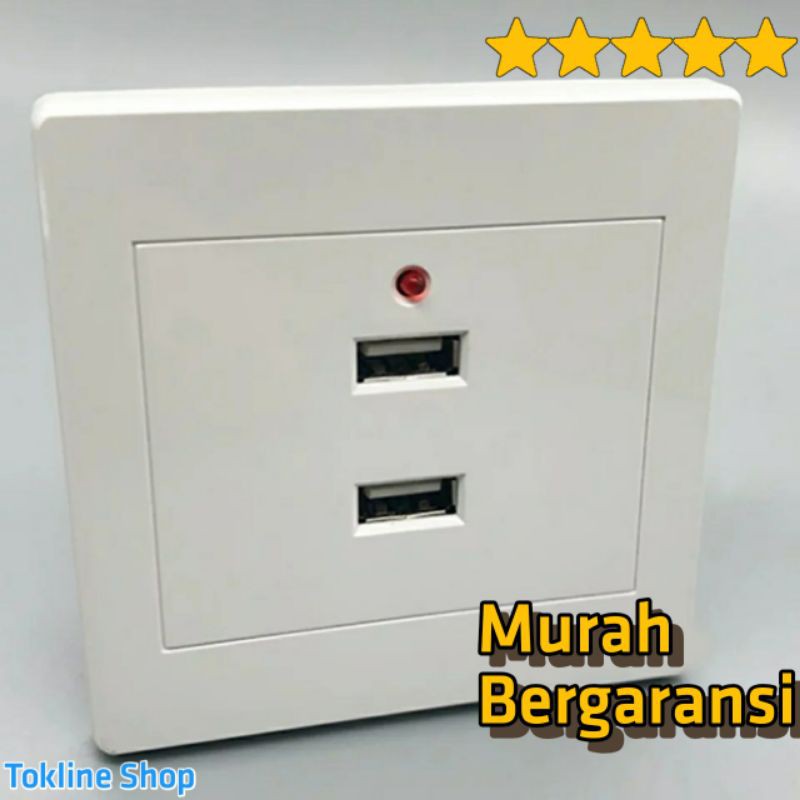 Wall Socket 2 Port USB Wall Socket 2.1A Power Plug Charger Cas Terminal ...
