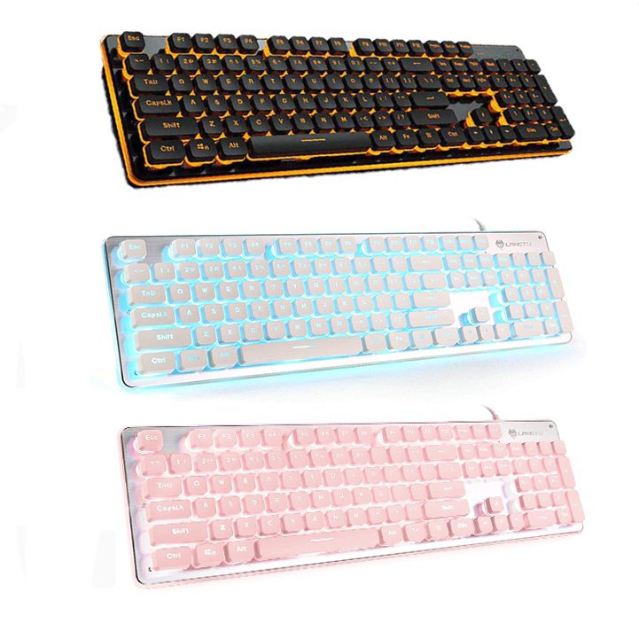 L7Ys LANGTU L1 104 Keys Mechanical Feeling Keyboard USB Wired Silent ...