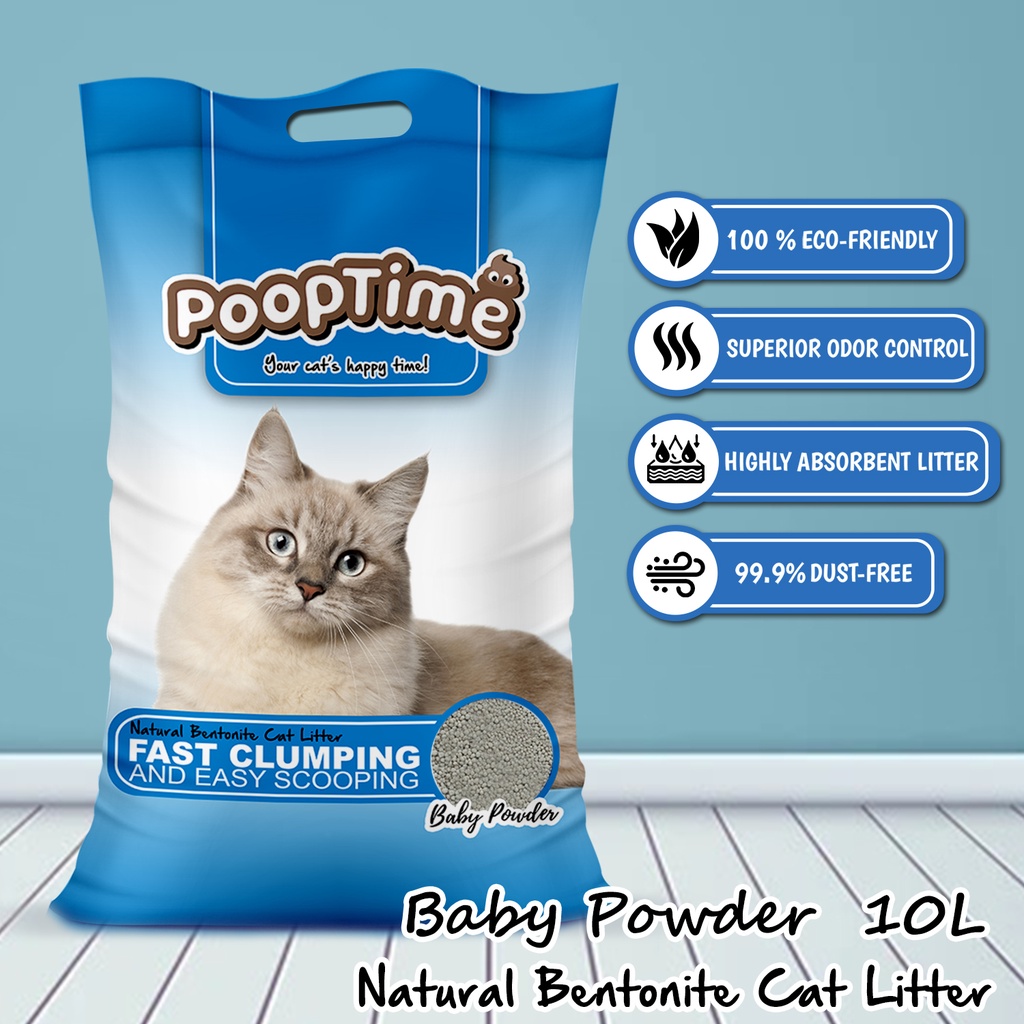 POOPTIME CAT LITTER - BABY POWDER 10L | Shopee Philippines