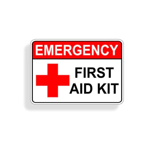 Fun Emergency First Aid Kit Sticker Vinyl Applique OSHA Security Red ...