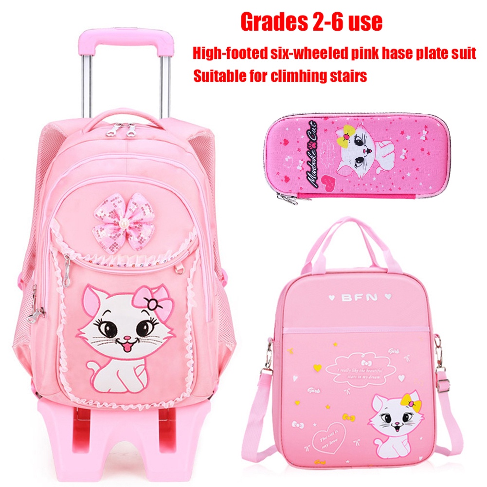 Removable Children School Bags Trolley school Backpack set Wheel School ...